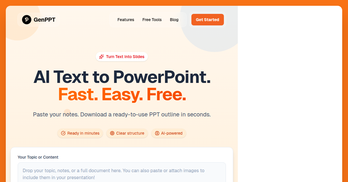 AI Text to PPT: Instantly Turn Notes into Slides - GenPPT